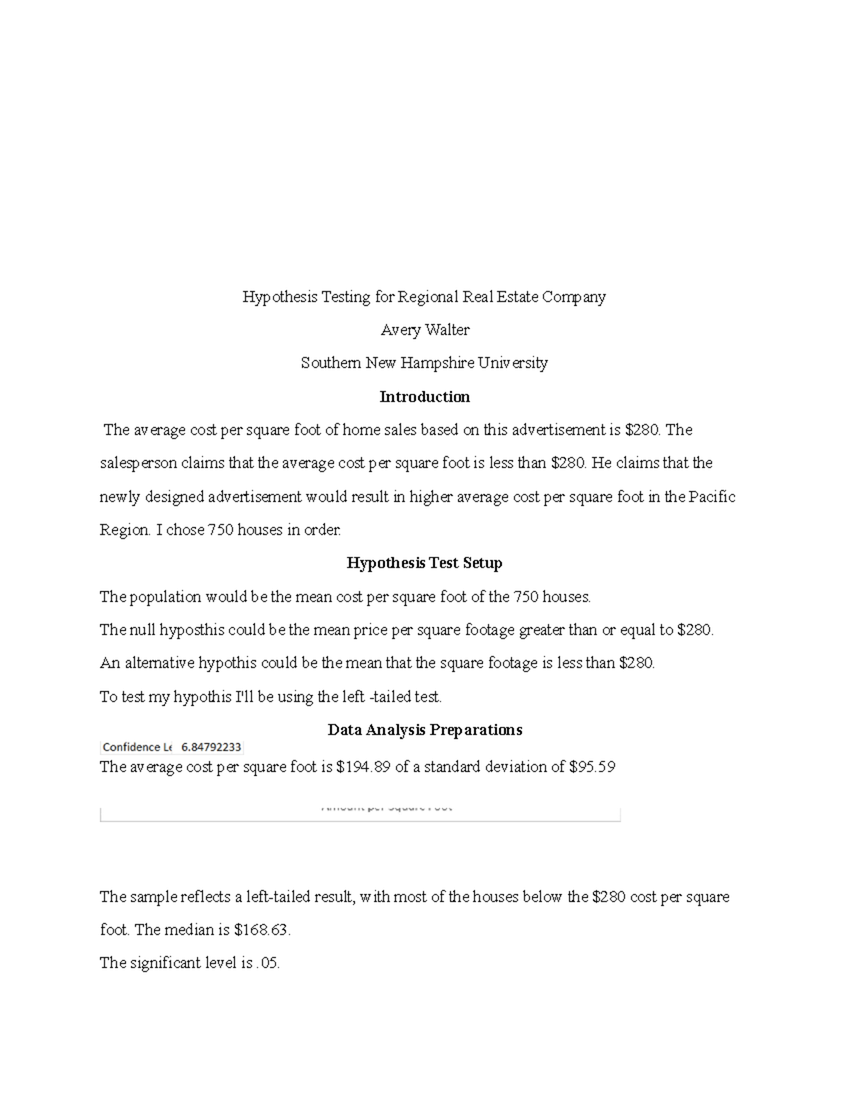 MAT 240 Module Five Assignment Template-Avery - Hypothesis Testing for ...
