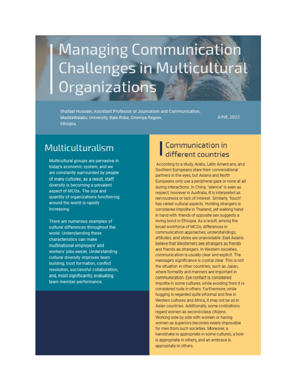 Enhancment activity - Managing Communication Challenges in ...