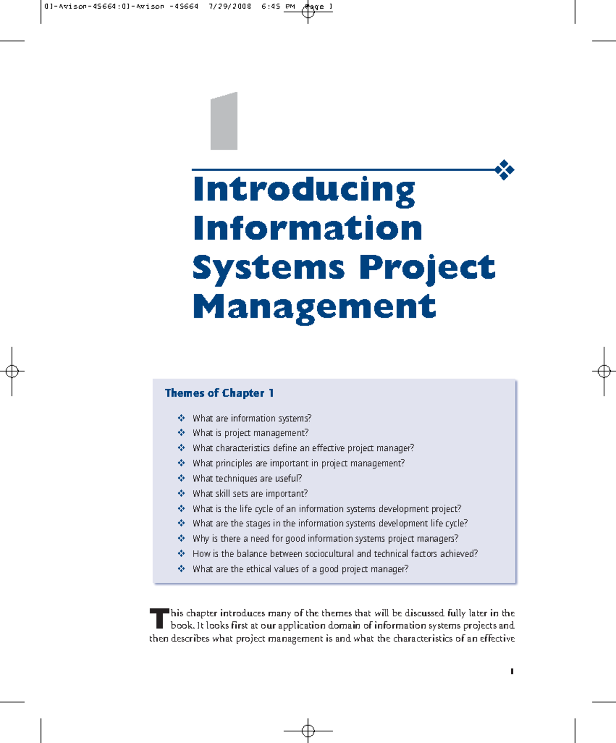 23264 Chapter 1 Introducing Information Systems Project Management - 11 ...