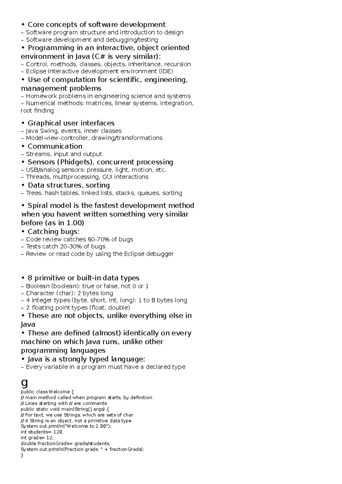 Lecture 1 - Core concepts of software development Software program ...