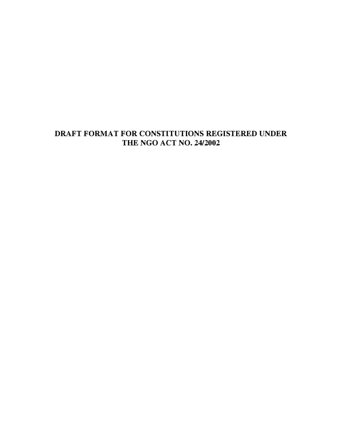 Constitution format - DRAFT FORMAT FOR CONSTITUTIONS REGISTERED UNDER ...