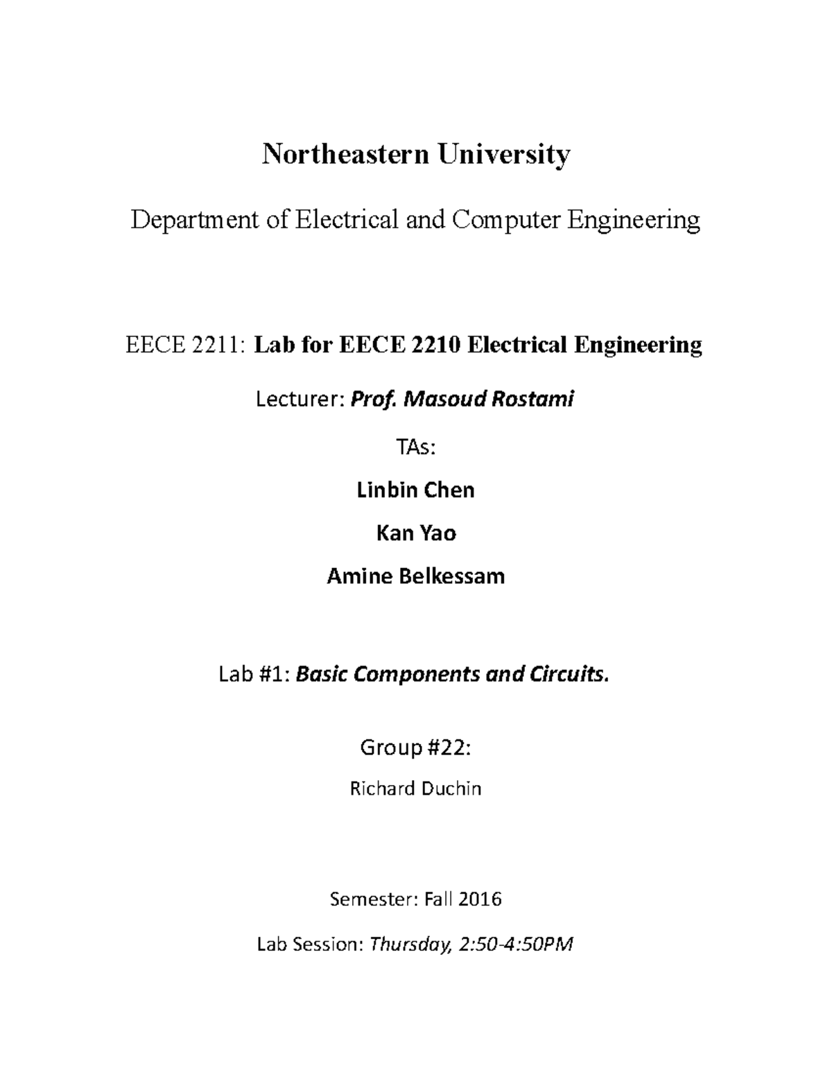 L1 - This is lab 1 of 6 - Lab For Eece 2210 - Northeastern University ...