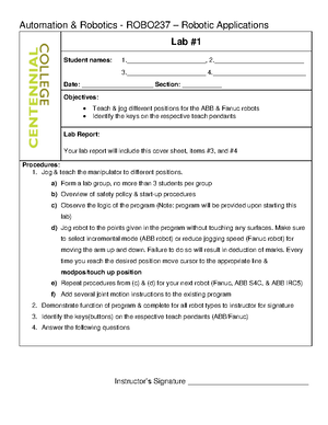 ROBO226 Lab 9 Pneumatic panel 22W - Page 1 of 2 Automation & Robotics ROBO-226 Fluid Power Lab ...