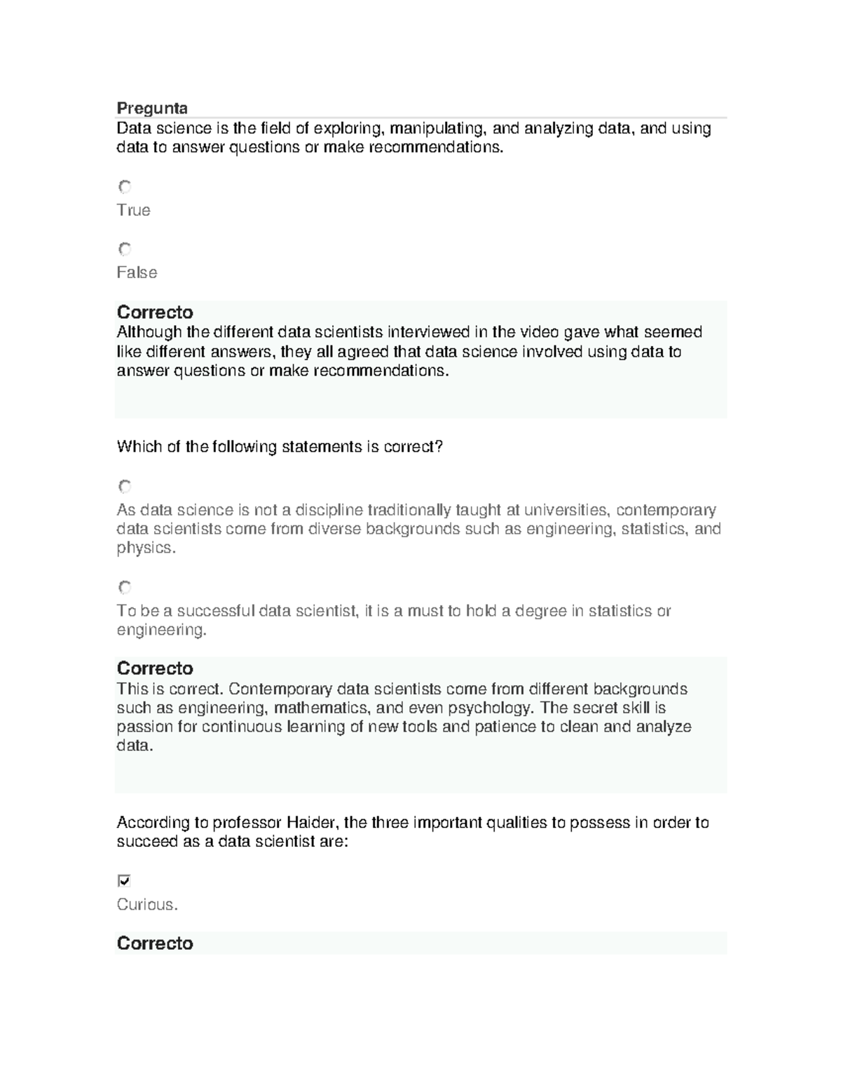 QU ES LA Ciencia DE Datos - Pregunta Data science is the field of exploring, manipulating, and ...