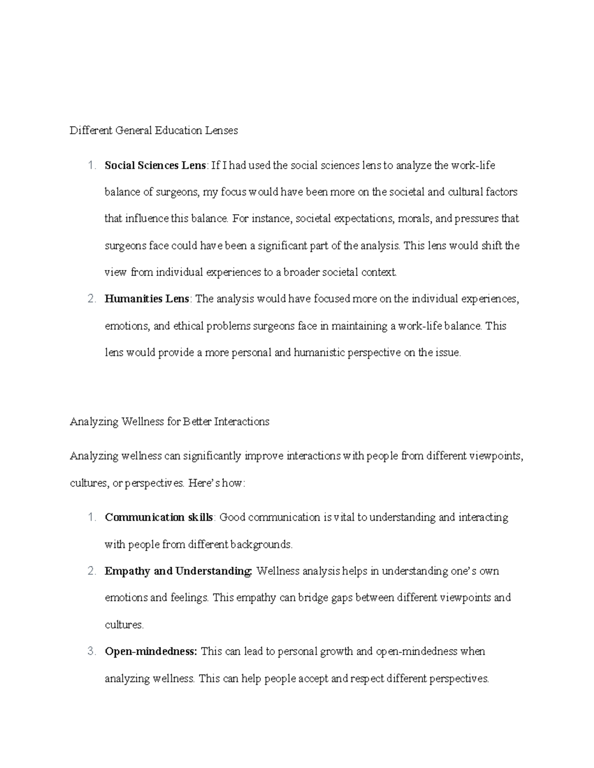 6-2 - n/a - Different General Education Lenses 1. Social Sciences Lens ...