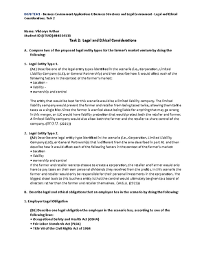 D078 Task 1 Template - D078 TEM1 - Business Environment Applications I ...