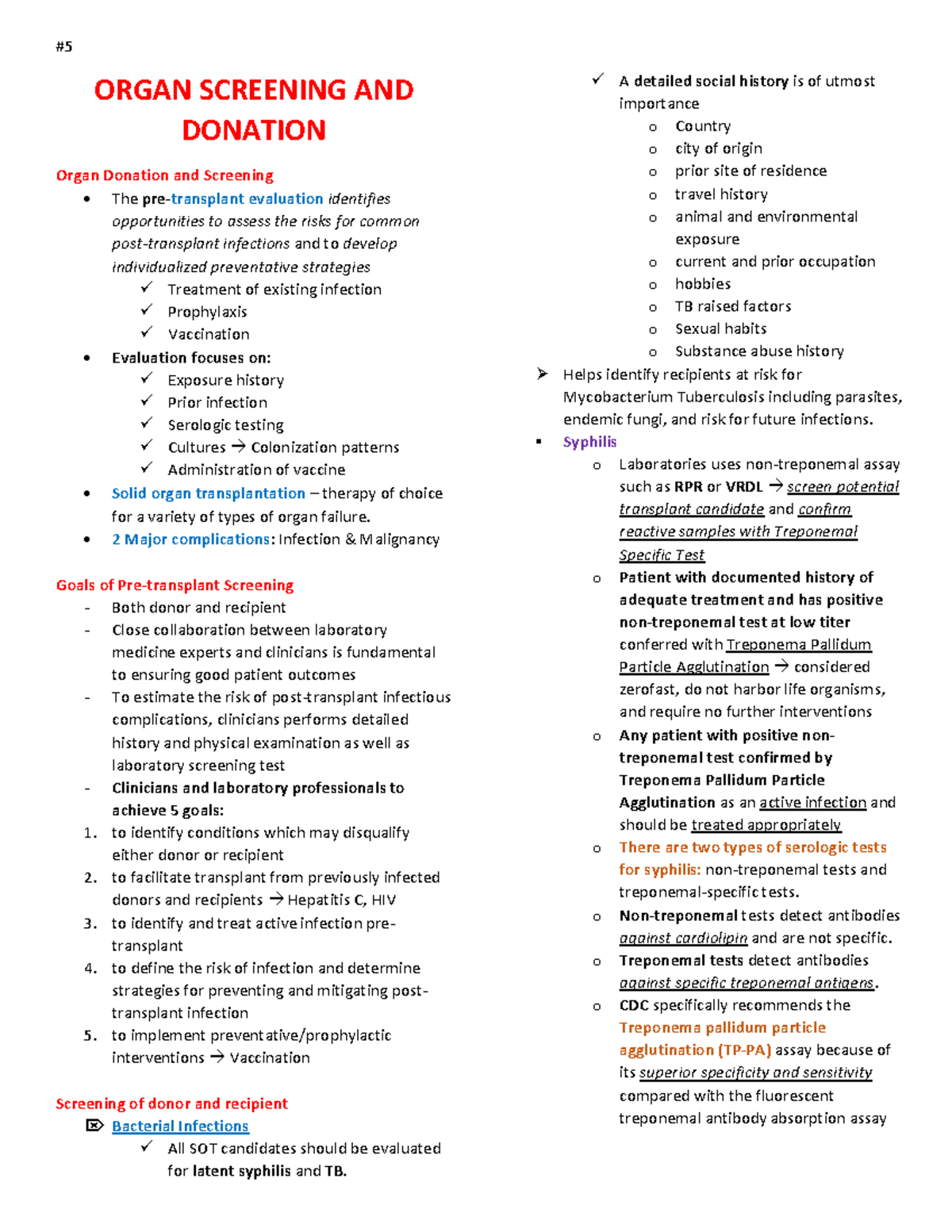 LAB78 - Organ Screening & Donation - ORGAN SCREENING AND DONATION Organ ...