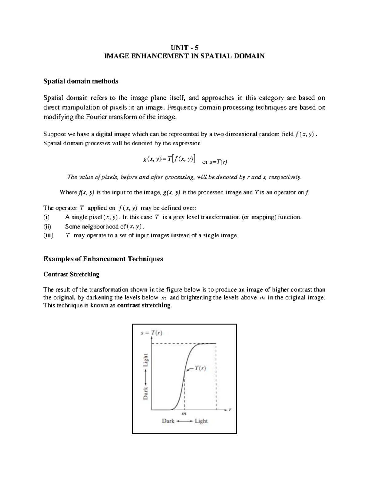 Dip 2018 module 2 part 1 - Lecture notes 5 - UNIT - 5 IMAGE ENHANCEMENT ...