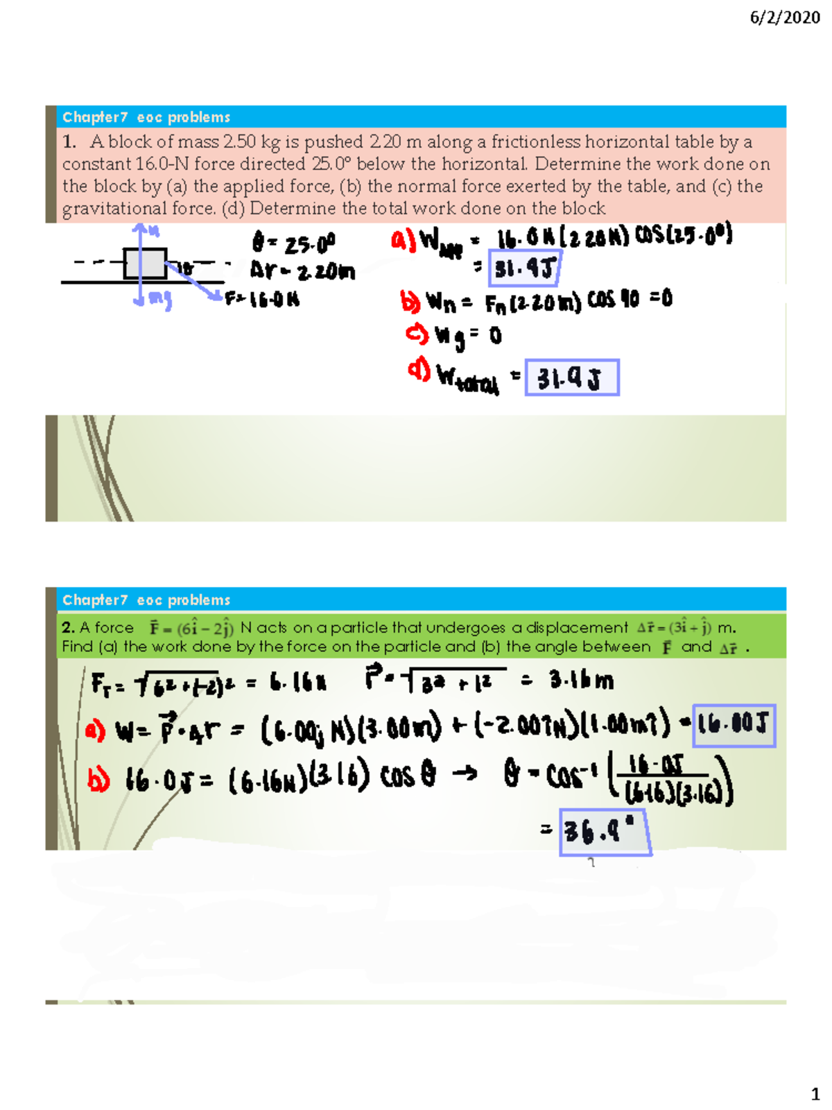 Chapter 7 eoc problems - This document is a reference for the course PHY1321. Please do not copy ...