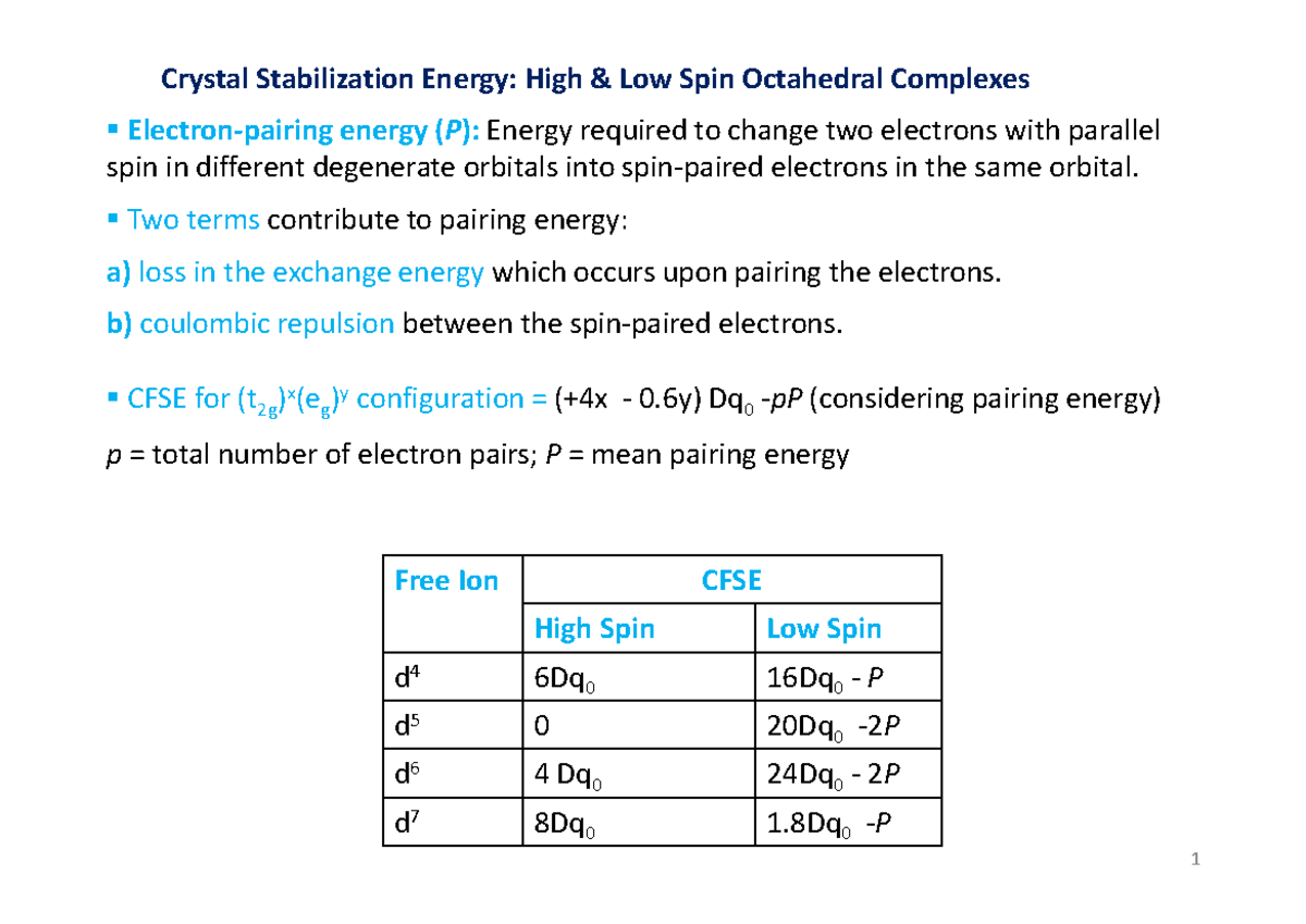Manas sir 2 - Here the crystal field stabilization energy is defined in ...