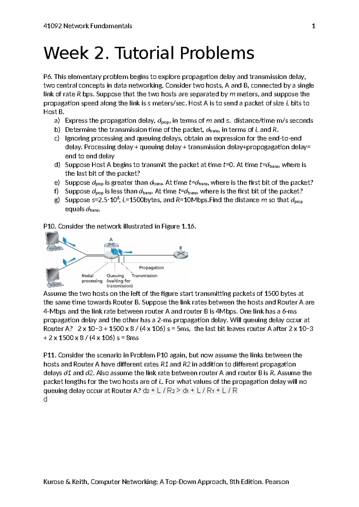 Week2-Tutorial Problem - 41092 Network Fundamentals Week 2. Tutorial ... Week2-Tutorial Problem - 41092 Network Fundamentals Week 2. Tutorial ...