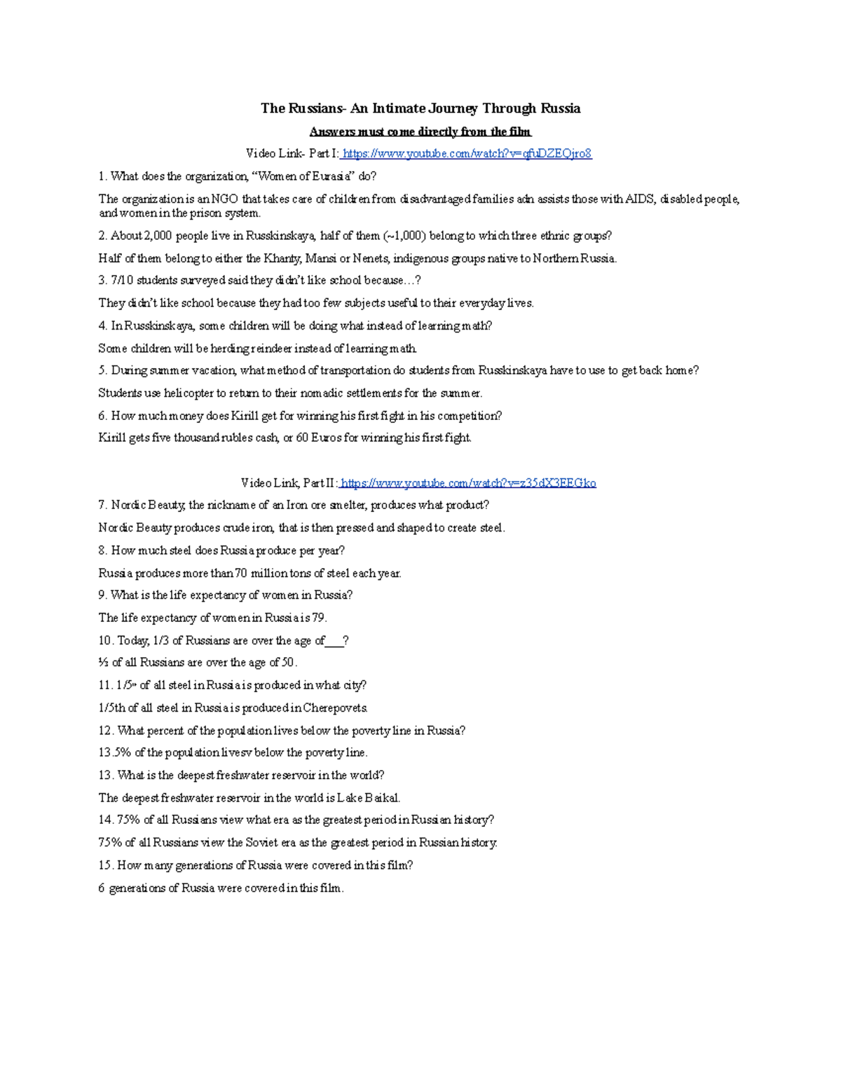 GEO100 Russians Video Quiz Answers - The Russians- An Intimate Journey ...