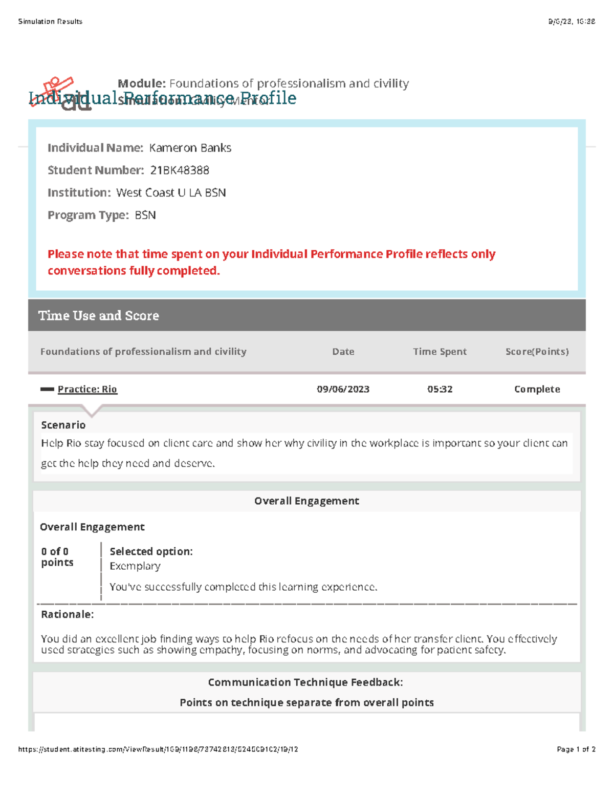 ATI Civility Report - Simulation Results 9/6/23, 16: 38 - Studocu