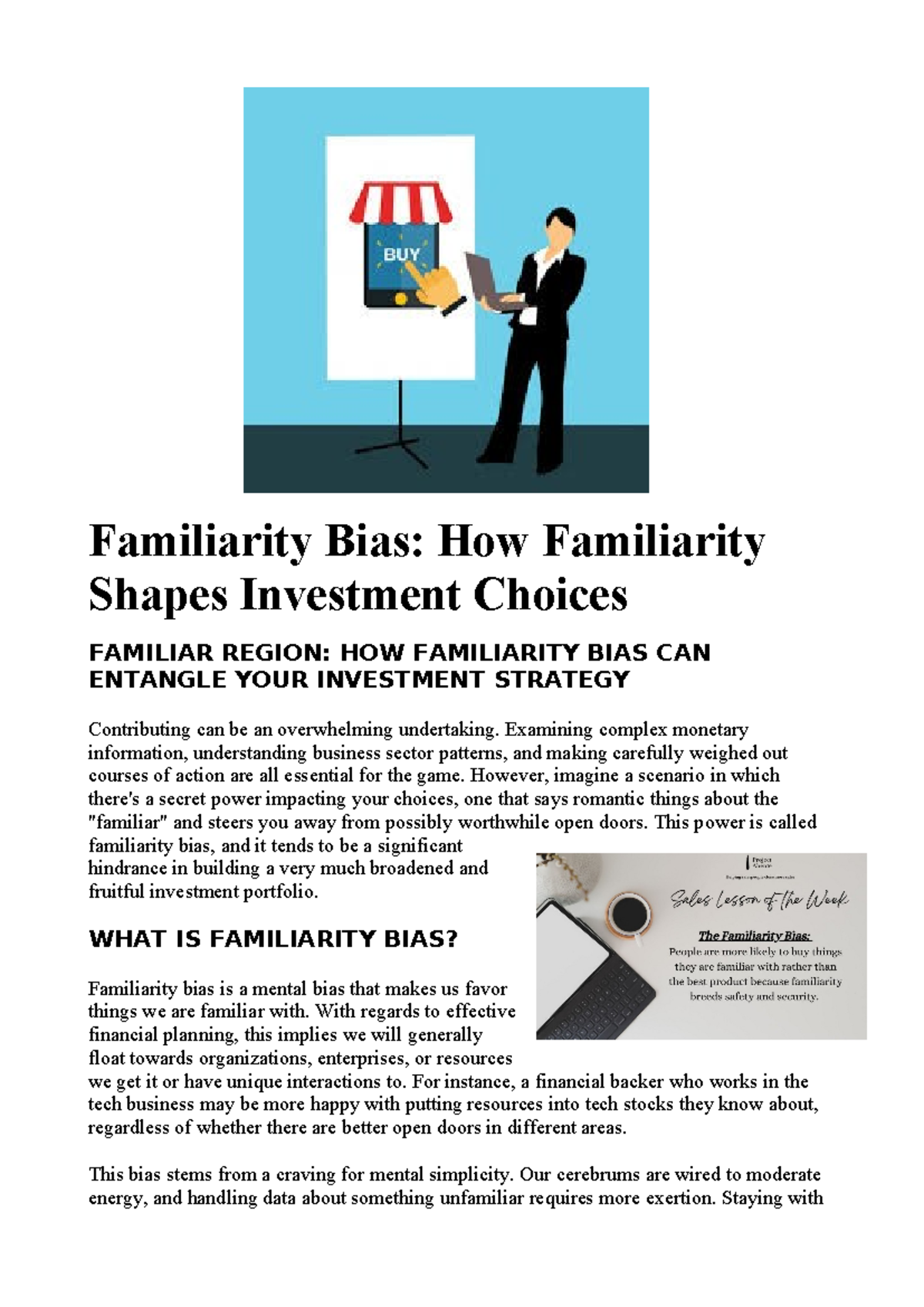 Familarity bias - Lecture - Familiarity Bias: How Familiarity Shapes ...