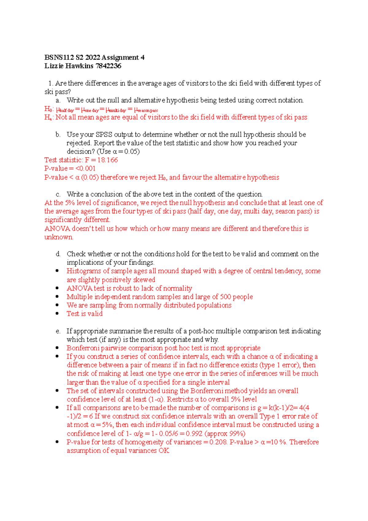 BSNS112 Assignment 4 - Lizzie Hawkins 7842236 - BSNS112 S2 2022 Assignment 4 Lizzie Hawkins ...