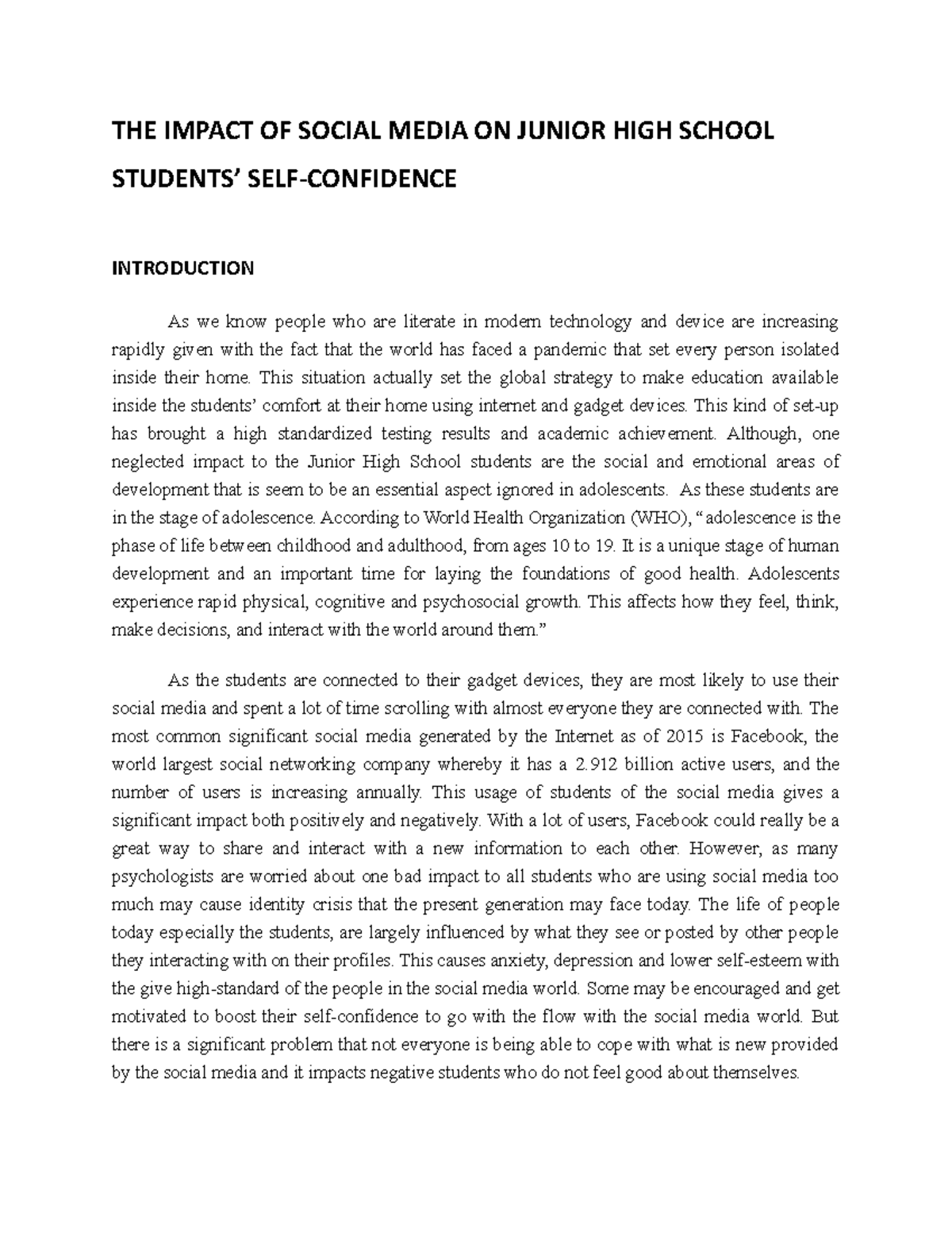 THE Impact OF Social Media ON Junior HIGH School MAIN THE IMPACT OF the-impact-of-social-media-on-junior-high-school-main-the-impact-of