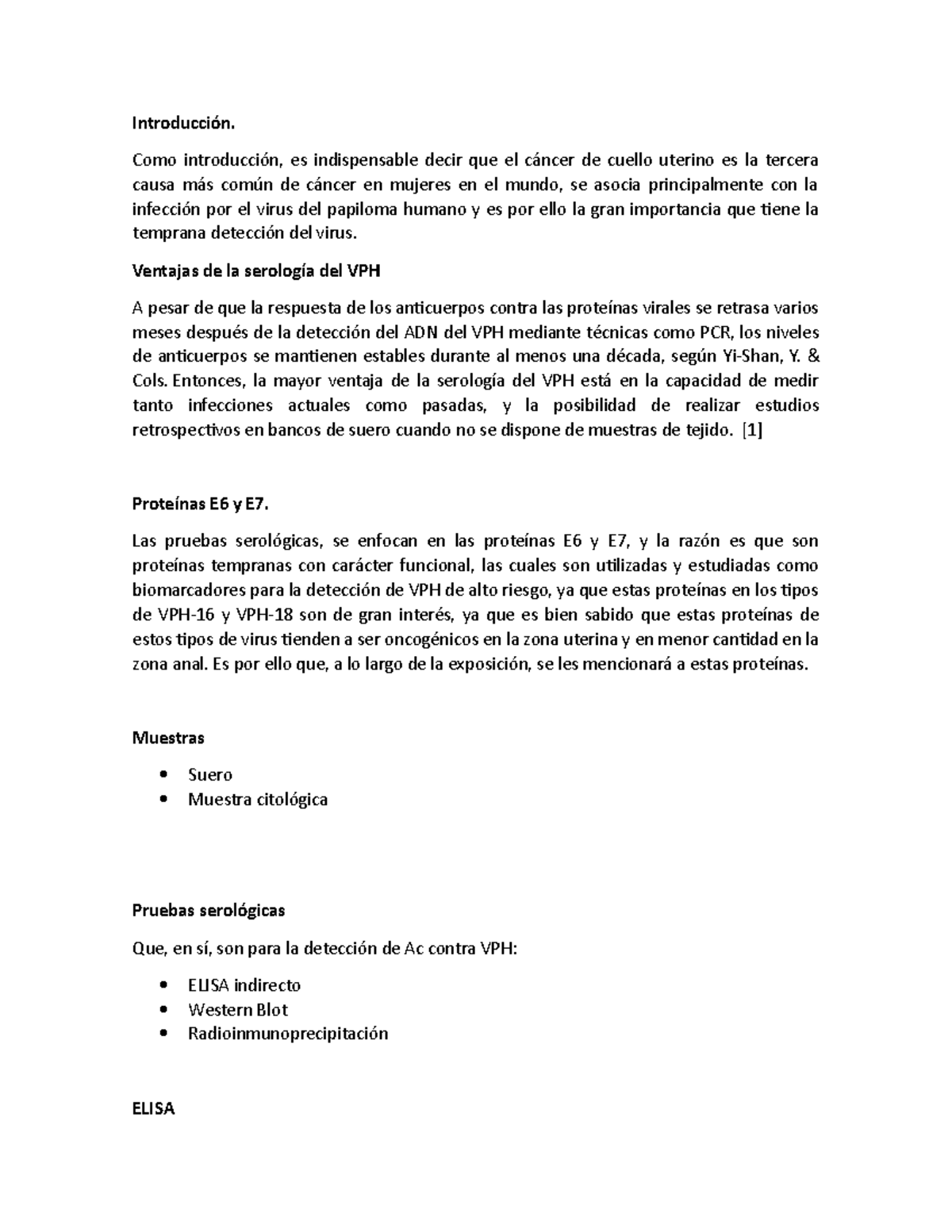 Serología del VPH - Lecture notes 1 - Introducción. Como introducción ...