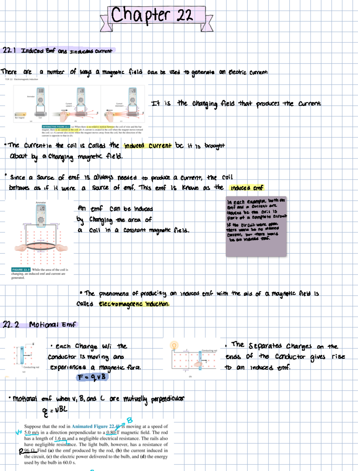 Chapter 22 Electromagnetic induction - Chapter 22 2 1 InducedEmfandInducdedcurrent ere are a ...