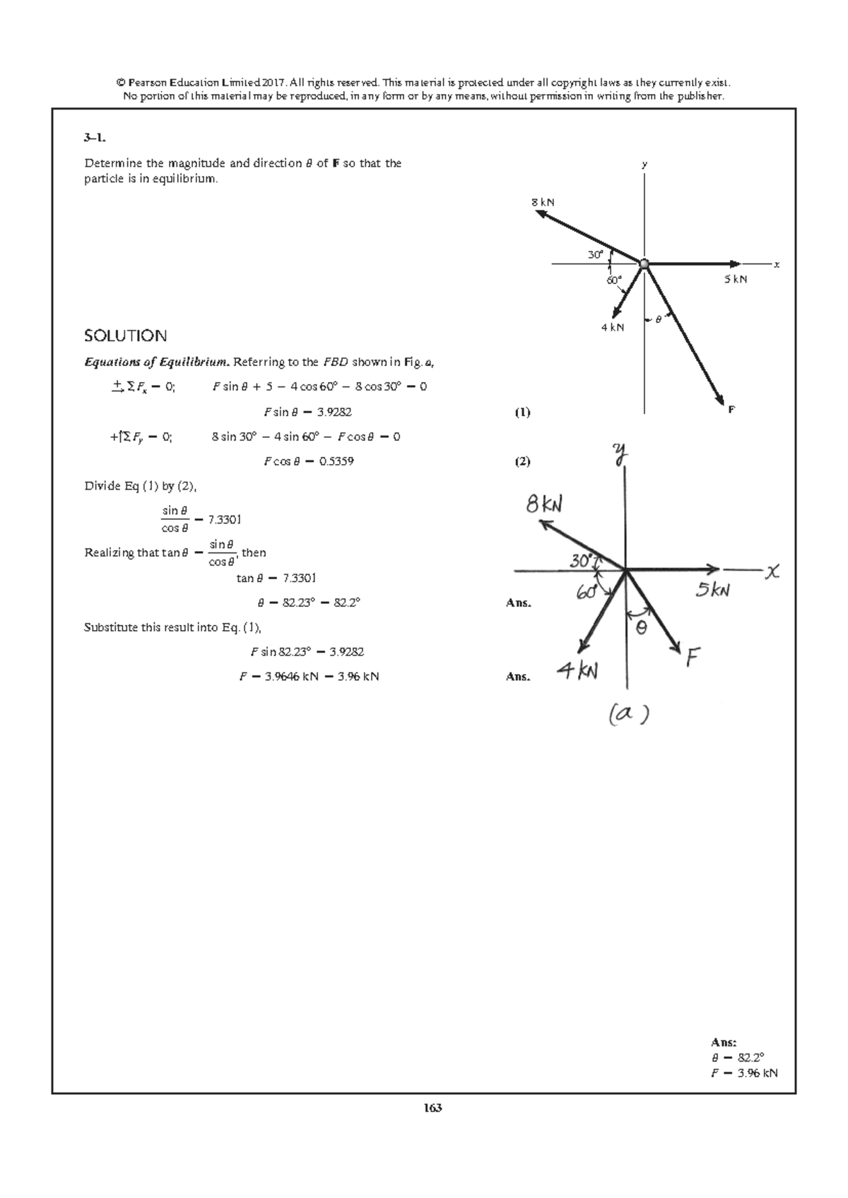 ENS1101 week 2 tutorial solutions.ppt - Ans: u = 82° F = 3 kN 3–1 ...