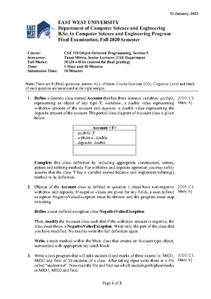 Lab one manual fall23 - East West University Department of Computer ...