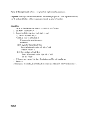 Algorithm lab short project - Department of Computer Science and ...