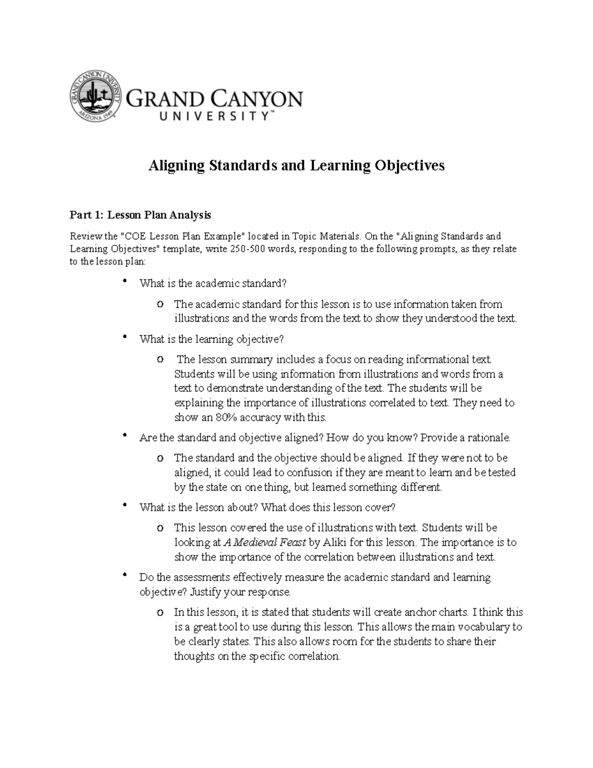 ELM-210 T2-Aligning Standards and Learning Objectives - Aligning ...