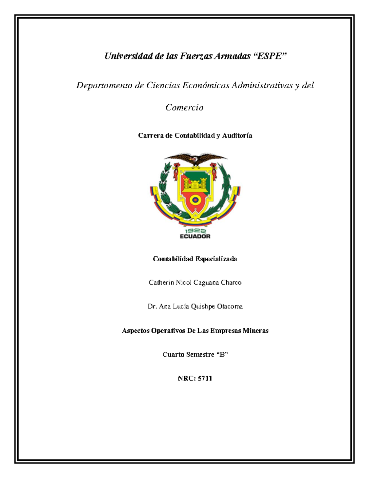 Aspectos operativos de las empresas mineras - Universidad de las ...