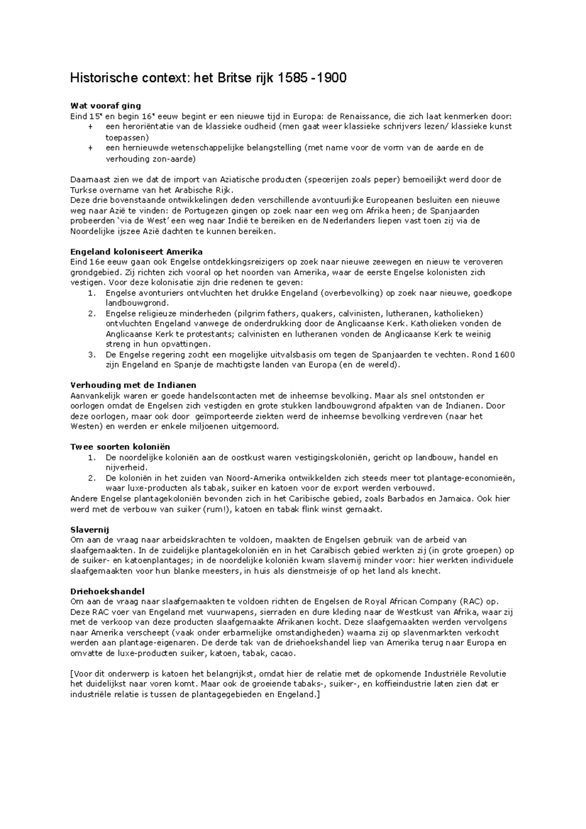 Geschiedenis britse rijk - Historische context: het Britse rijk 1585 ...