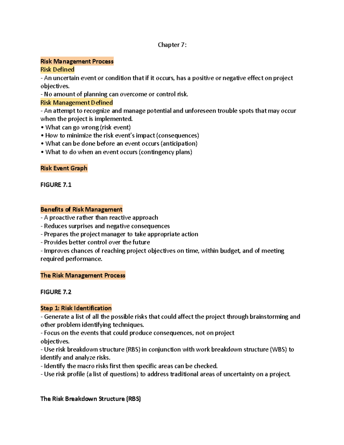 Week 8 - Ch 7 & 8 - Managing Risk Scheduling Resources and Costs ...