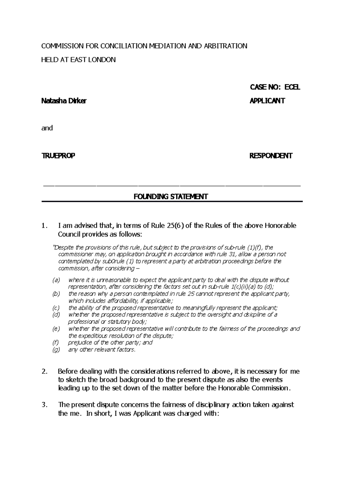 Founding Affidvait Consultant representation for Wilson - COMMISSION ...