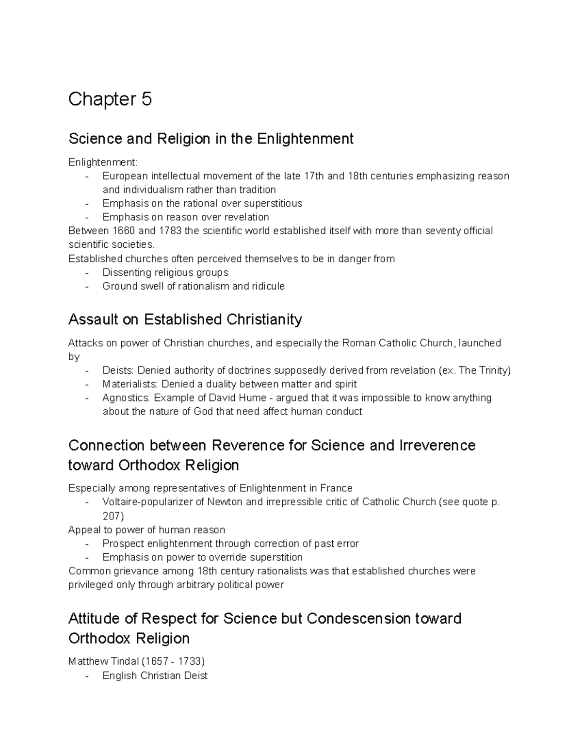 REL 115 Chapter 5 Notes - Professor David McDuffie - Chapter 5 Science ...