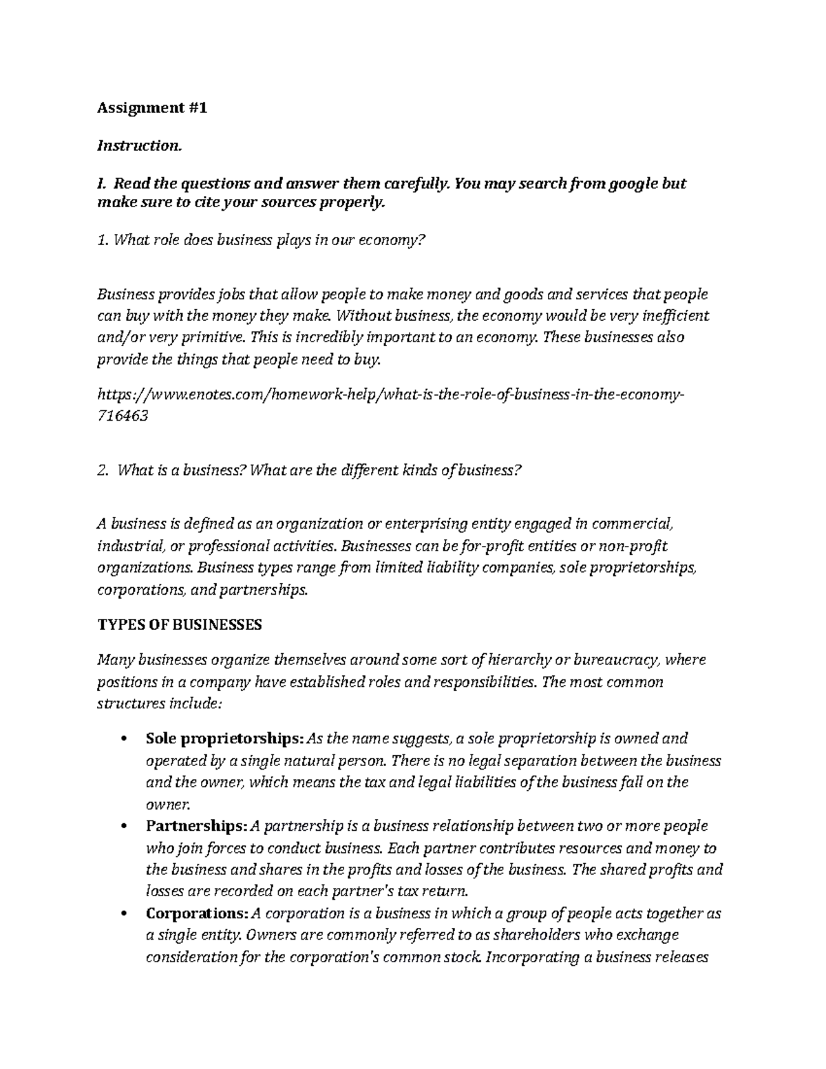 Assignment #1 ABM-4 Business Finance - Assignment # Instruction. I ...