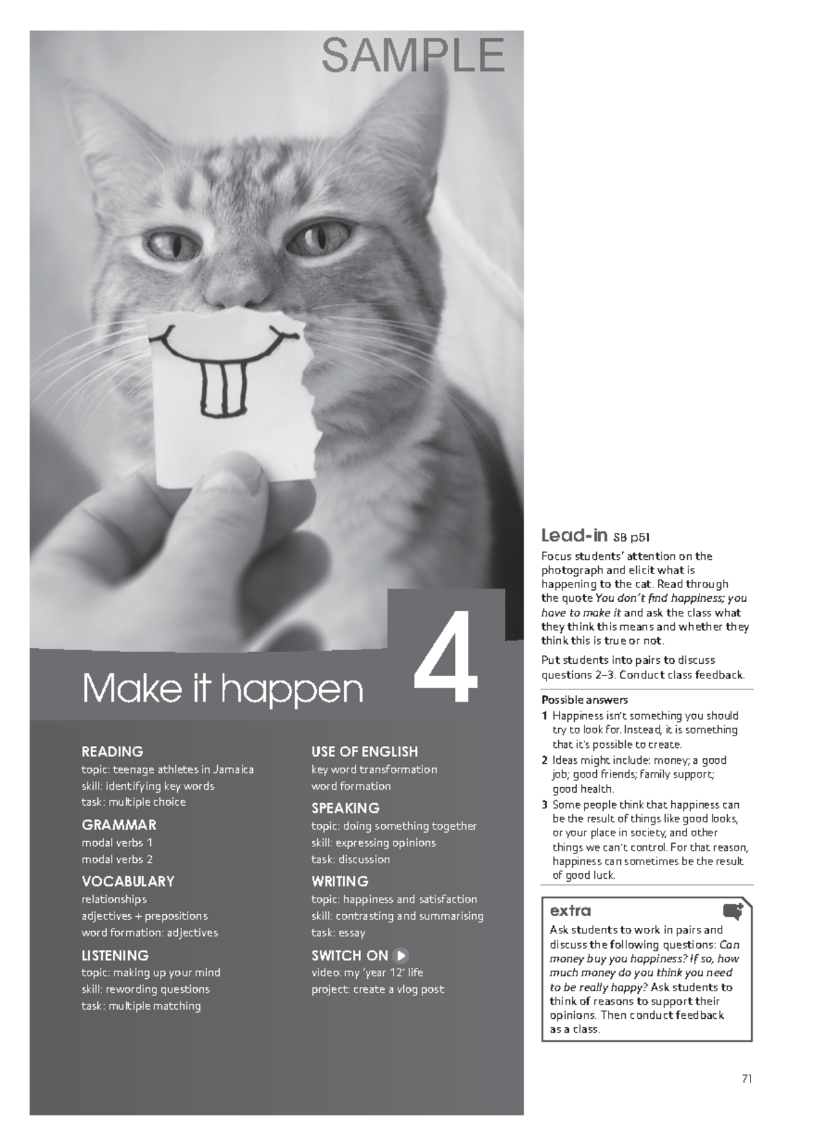 Gold Exp 2e B1P TB U4 Pilot Sample - READING topic: teenage athletes in ...