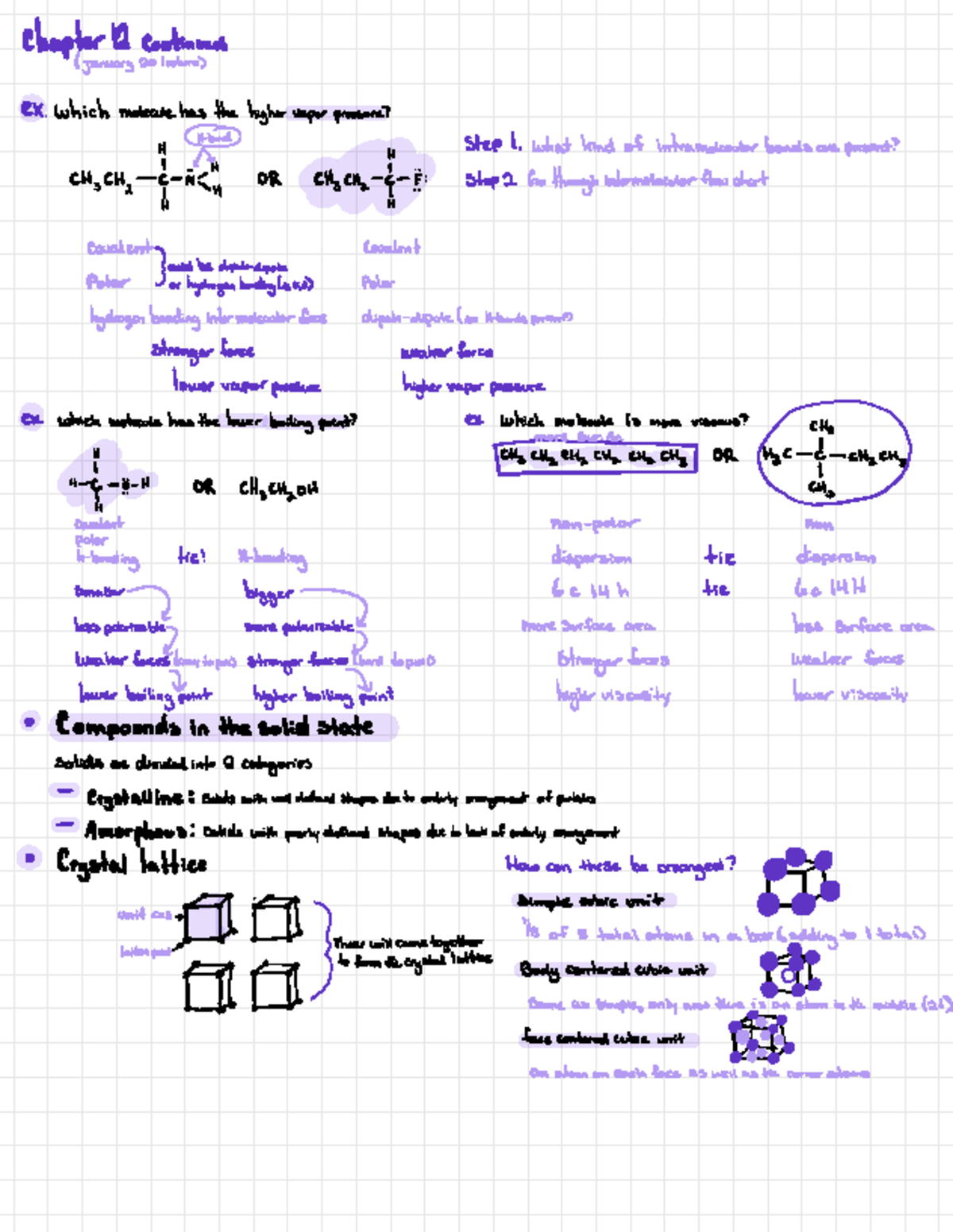 Chapter 12 matter in the solid form - chapter I continued (january 20 ...