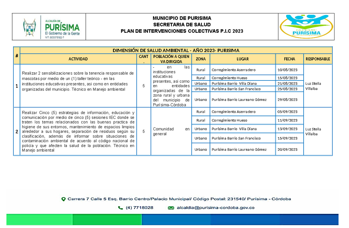 Cronogramas PIC 2023 - nnnjn - MUNICIPIO DE PURISIMA SECRETARIA DE ...