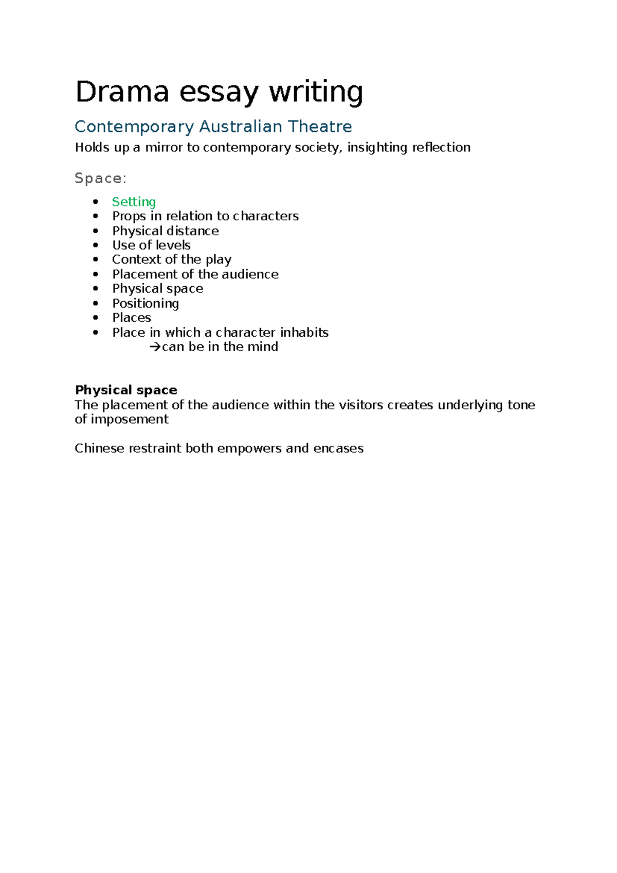 Drama essay writing - little bit of a templete for u - Drama essay writing Contemporary ...