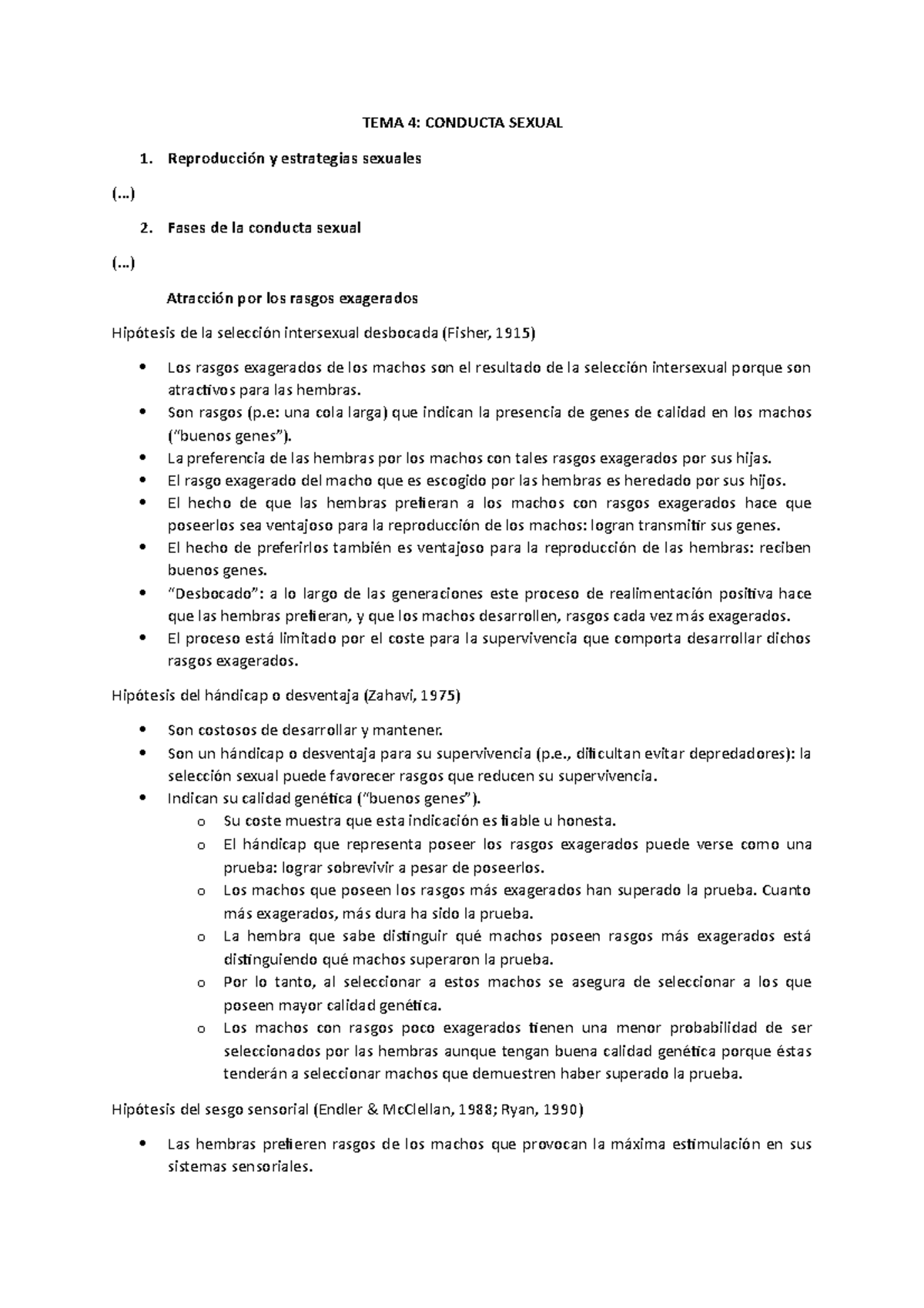 Eto 2a ev - Apunts per al segon parcial d'eto en castellá - TEMA 4: CONDUCTA SEXUAL Reproducción ...