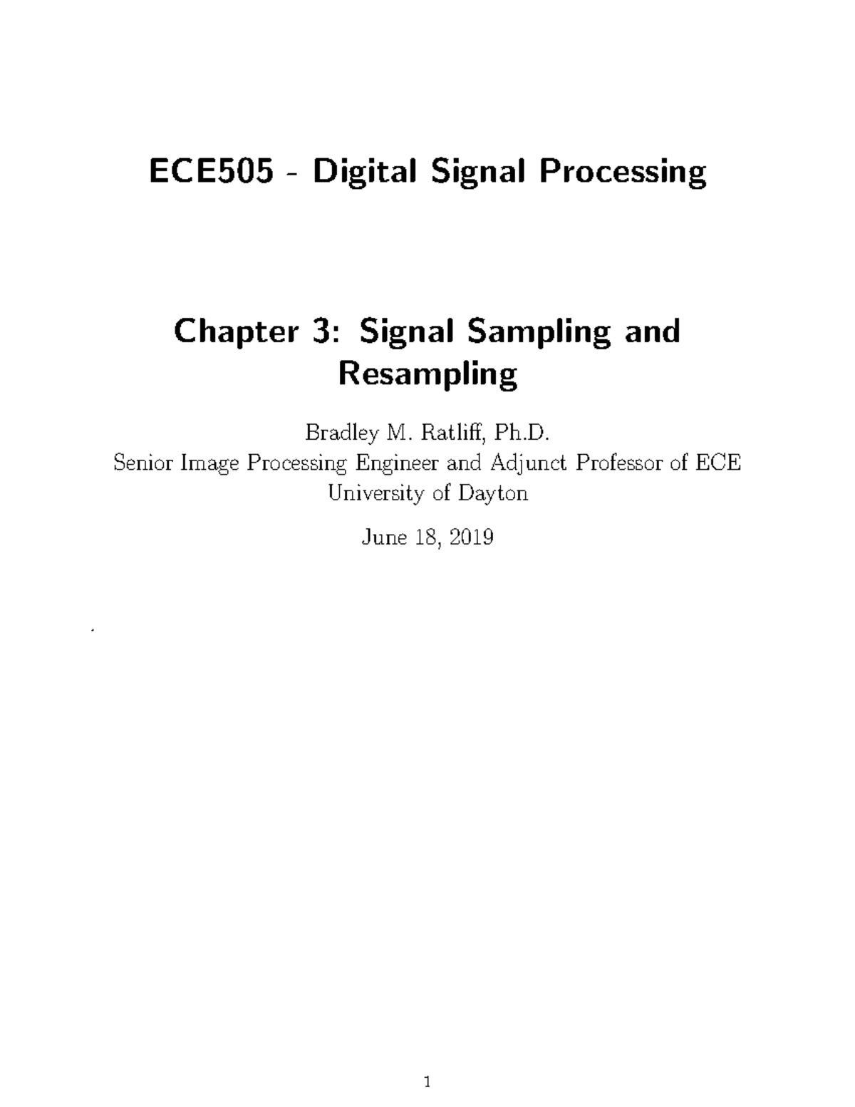 ECE505 Chapter 3 Sampling Theory - ECE505 - Digital Signal Processing ...
