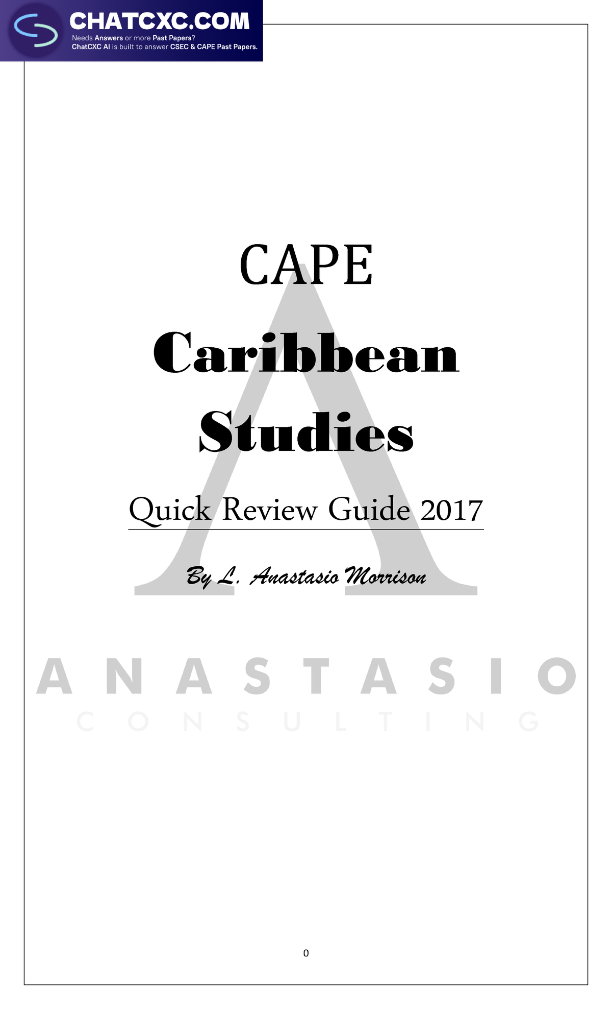 Revision Guide - These are caribbean studies notes - CAPE Caribbean ...
