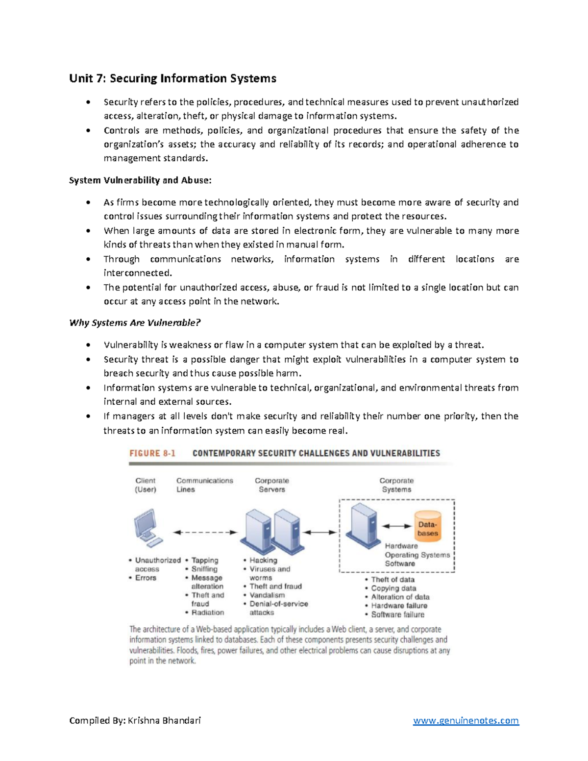 Unit 7 Securing Information Systems - Unit 7: Securing Information ...