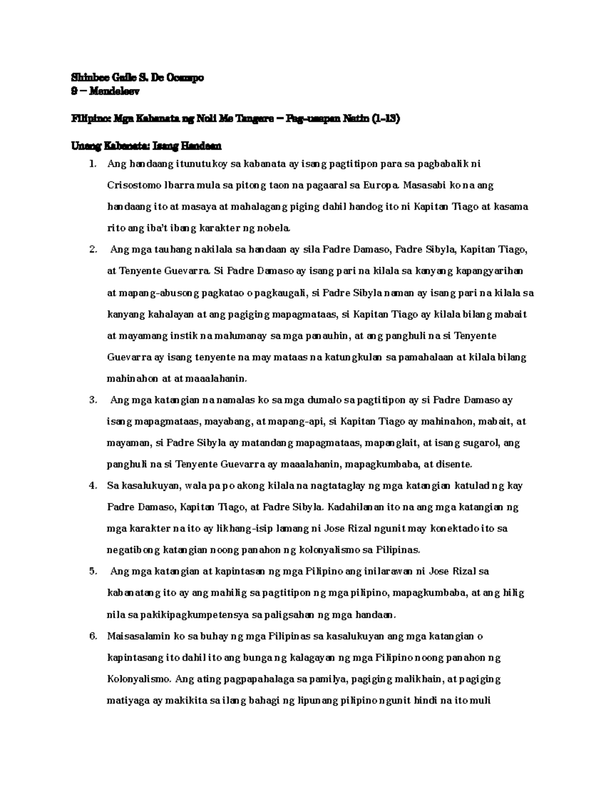 Fil NMT Chapters - :) - Shinbee Gaile S. De Ocampo 9 – Mendeleev ...