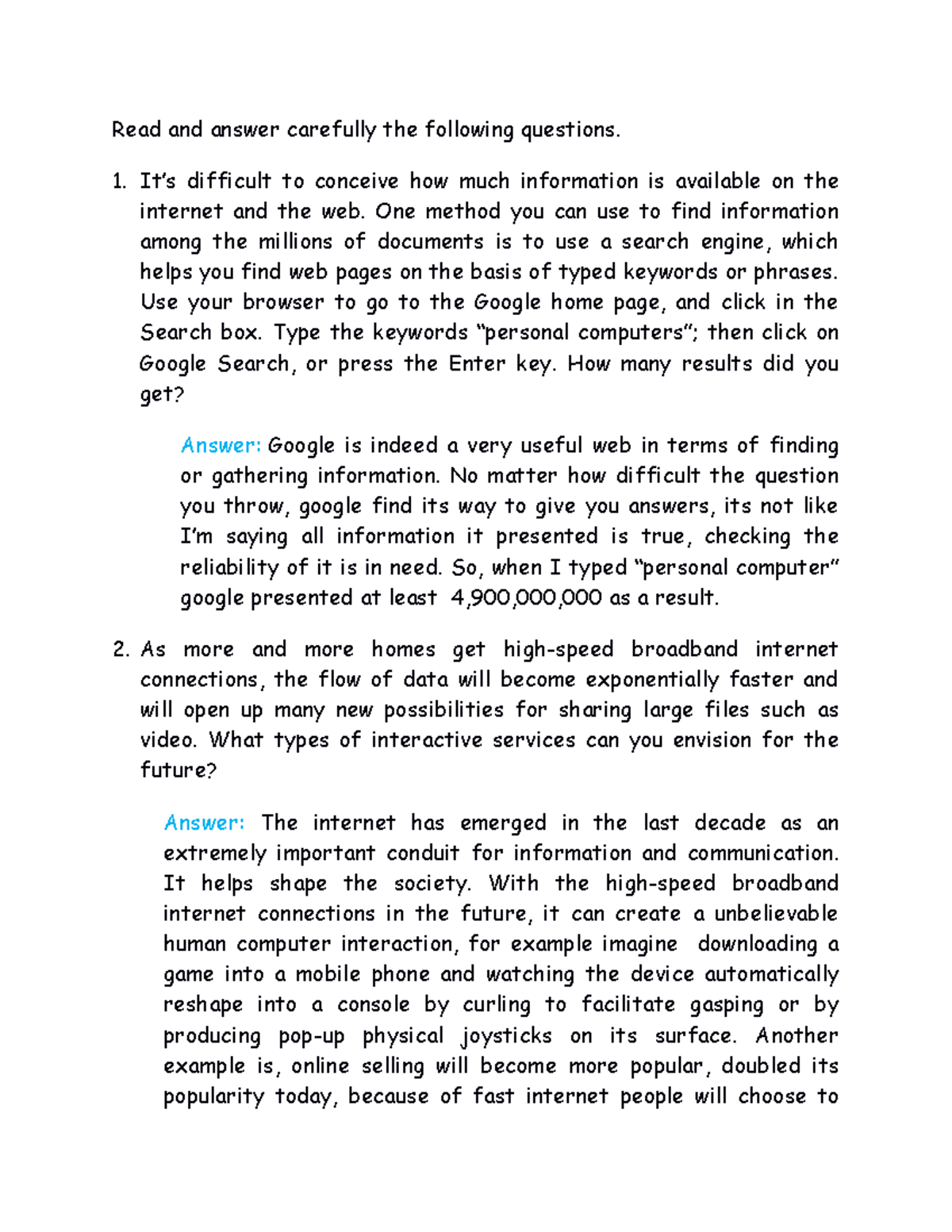 Attachment guide 1 - Assignment about Information Technology - Read and ...