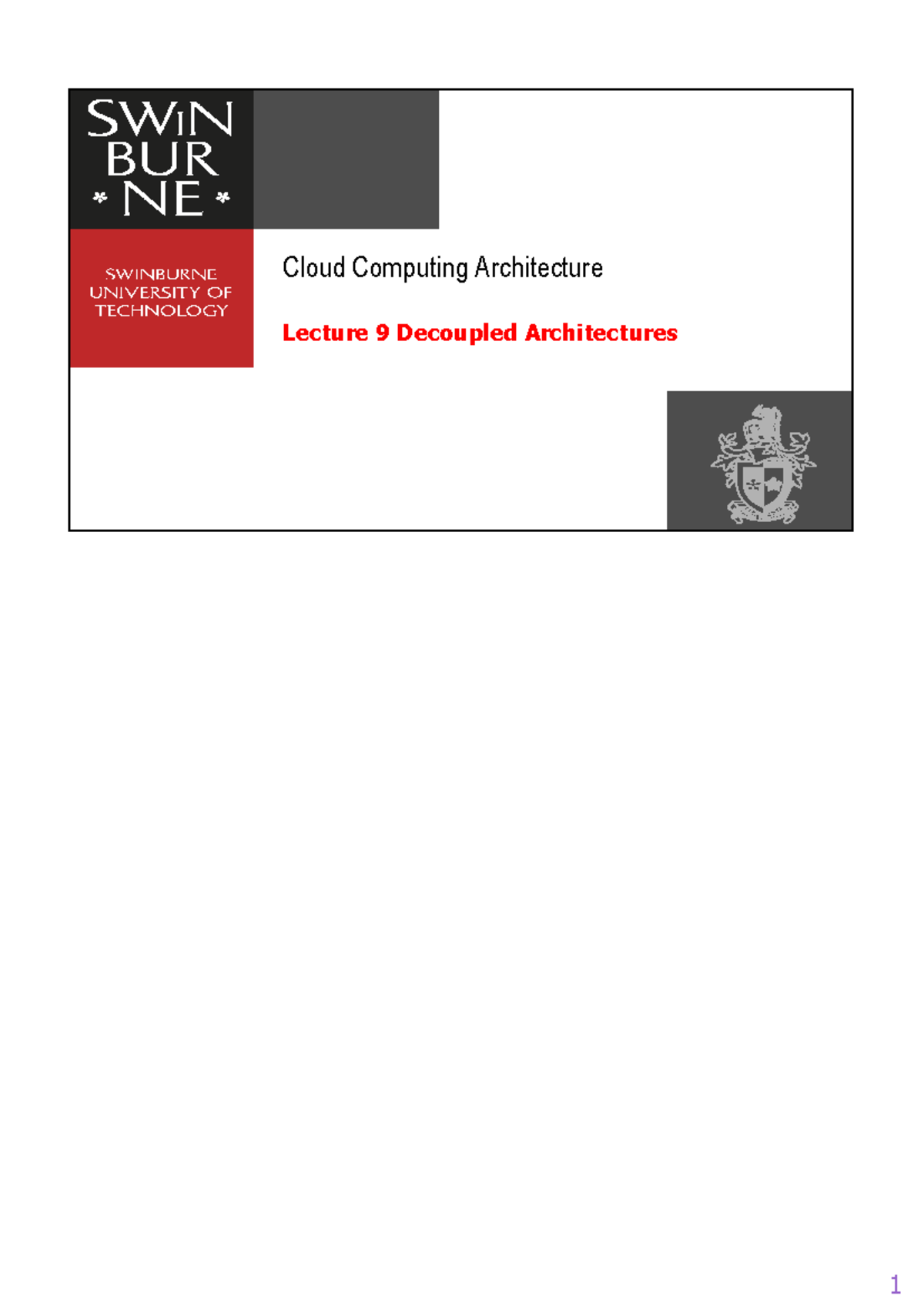 Lecture 09 Decoupled Architectures Ugv1 1 Cloud Computing