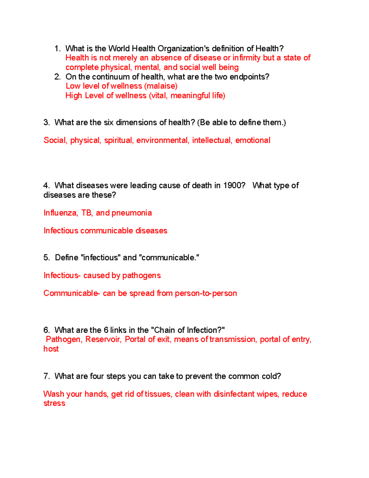 Module 1 note sheet - What is the World Health Organization's ...