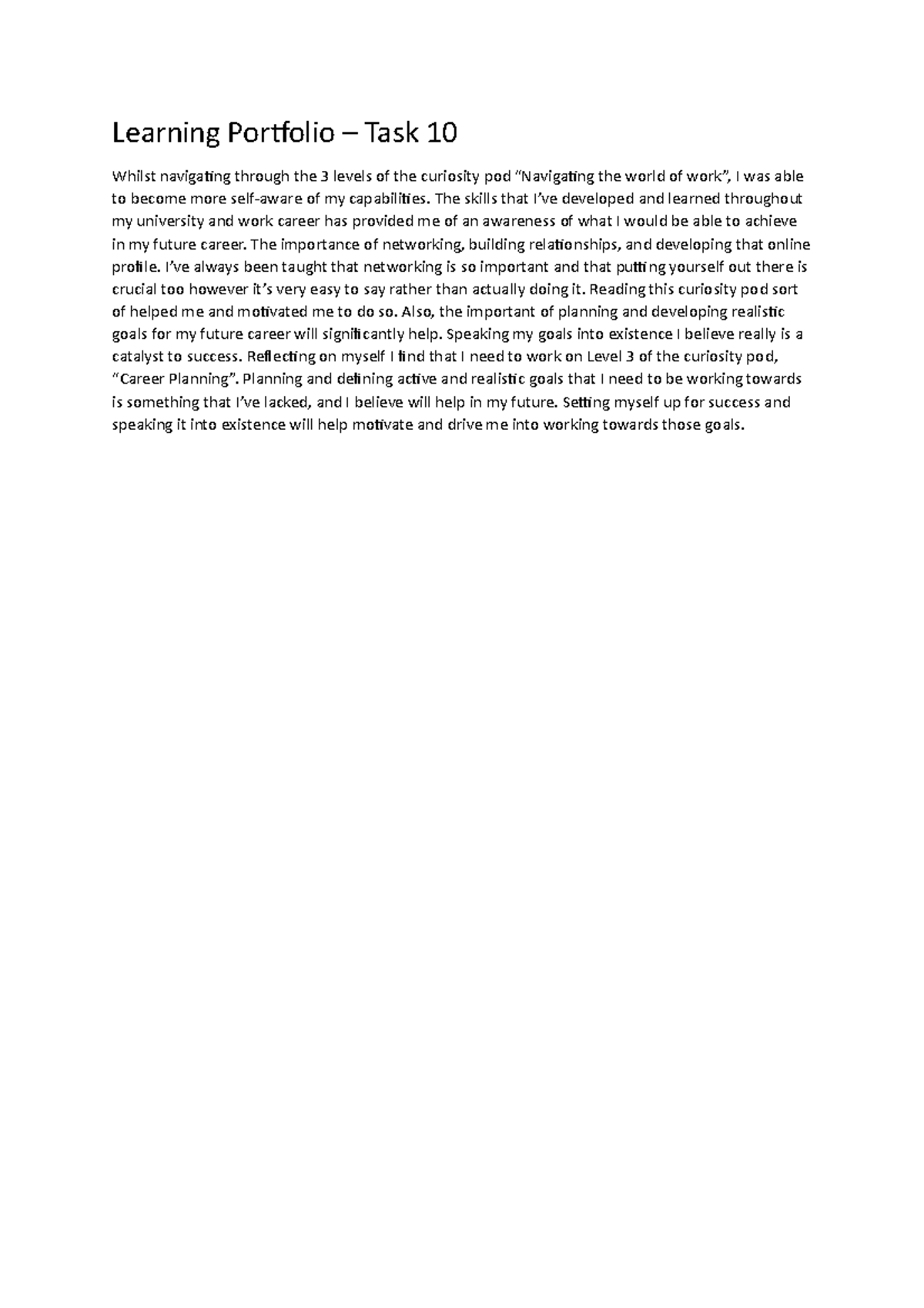 Learning Portfolio - Task 10 - Learning Portfolio – Task 10 Whilst ...