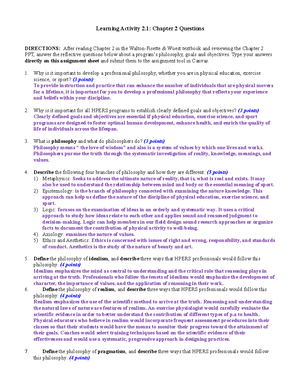 PE 200 Chapter 4 - Learning Activity 4: Chapter 4 Questions DIRECTIONS ...