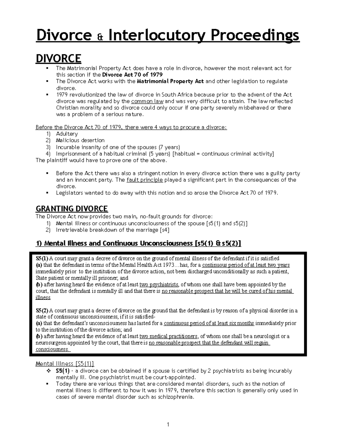 09 - Divorce and Interlocutory Proceedings - Divorce & Interlocutory ...