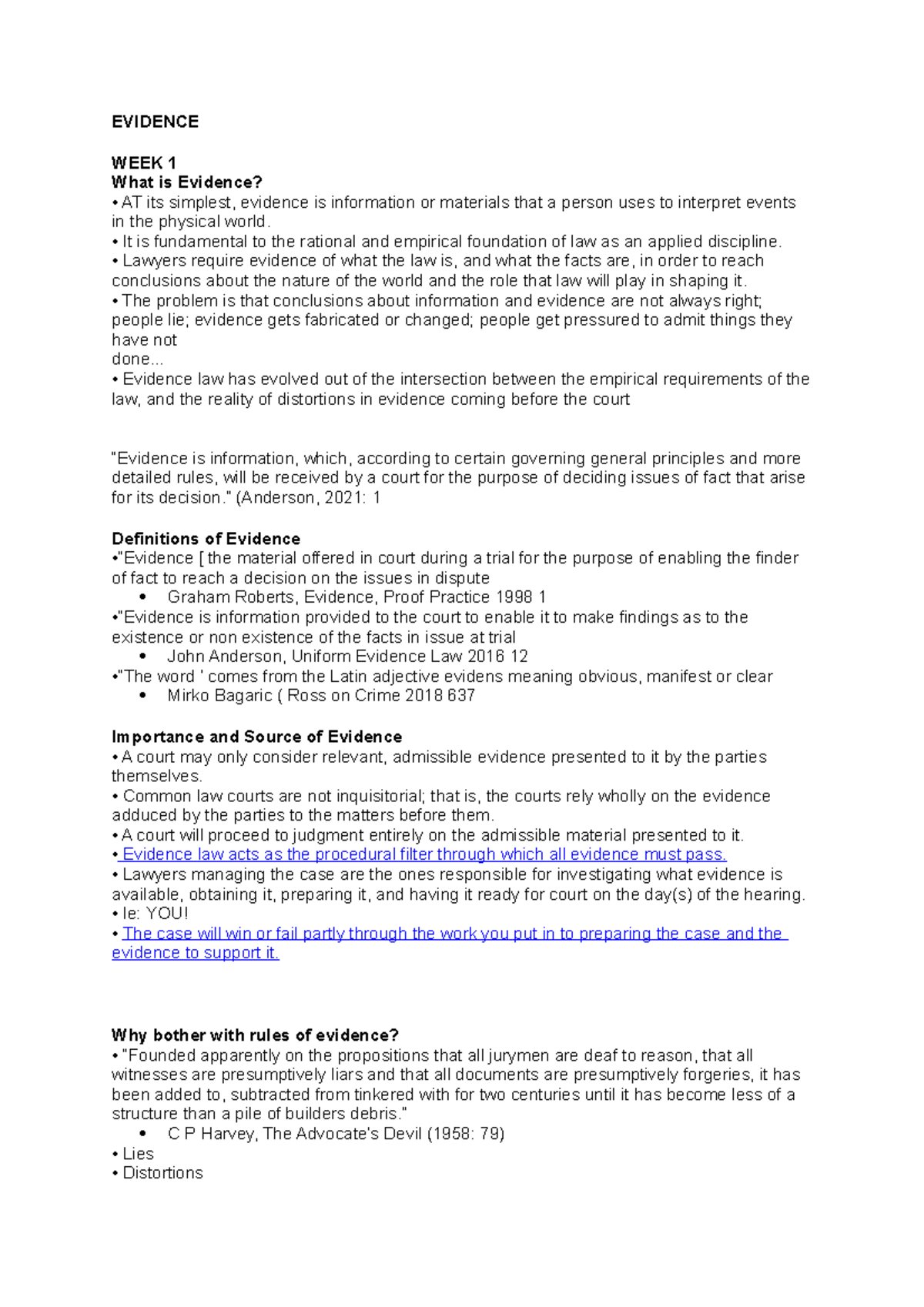 Evidence - EVIDENCE WEEK 1 What is Evidence? AT its simplest, evidence ...