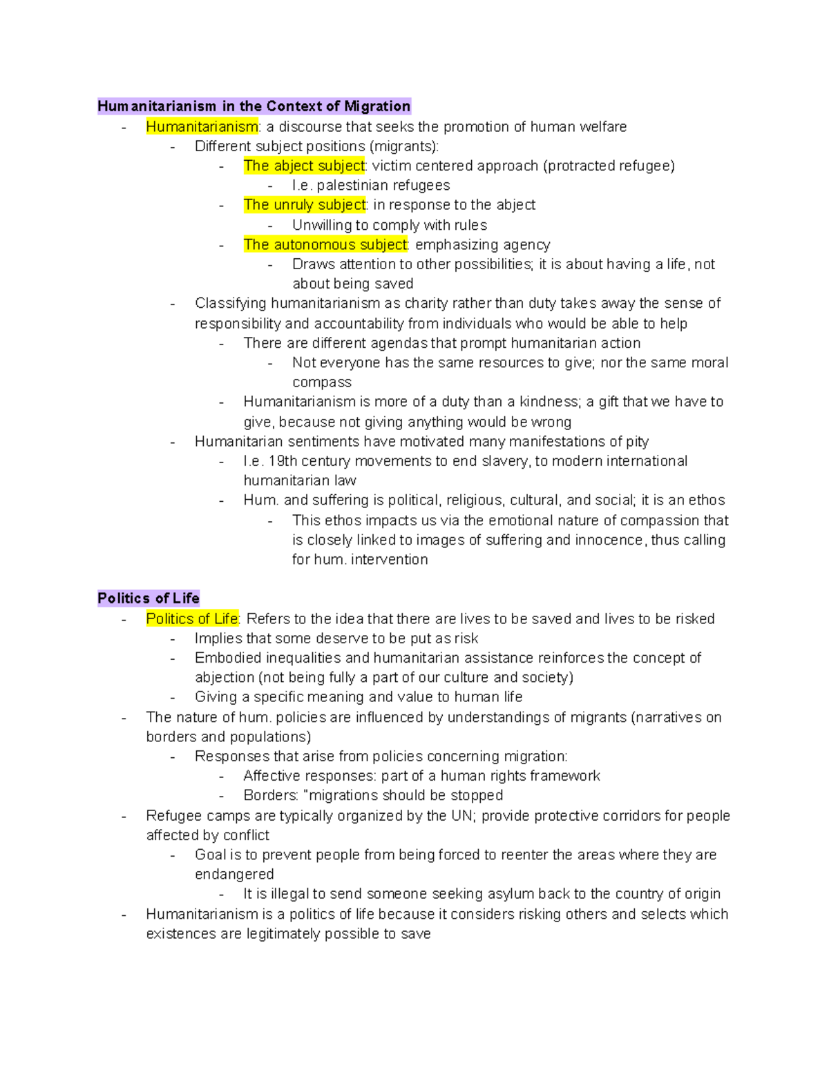 ANTH 215- Medical Humanitarianism - Humanitarianism in the Context of ...