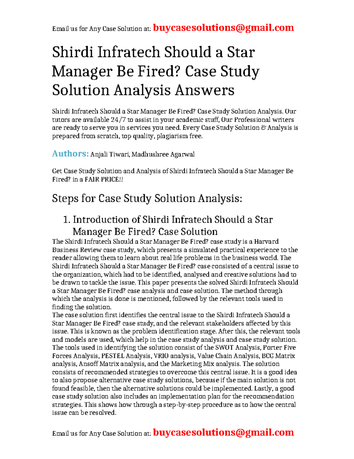 Case Solution Shirdi Infratech Should a Star Manager Be Fired - Shirdi ...